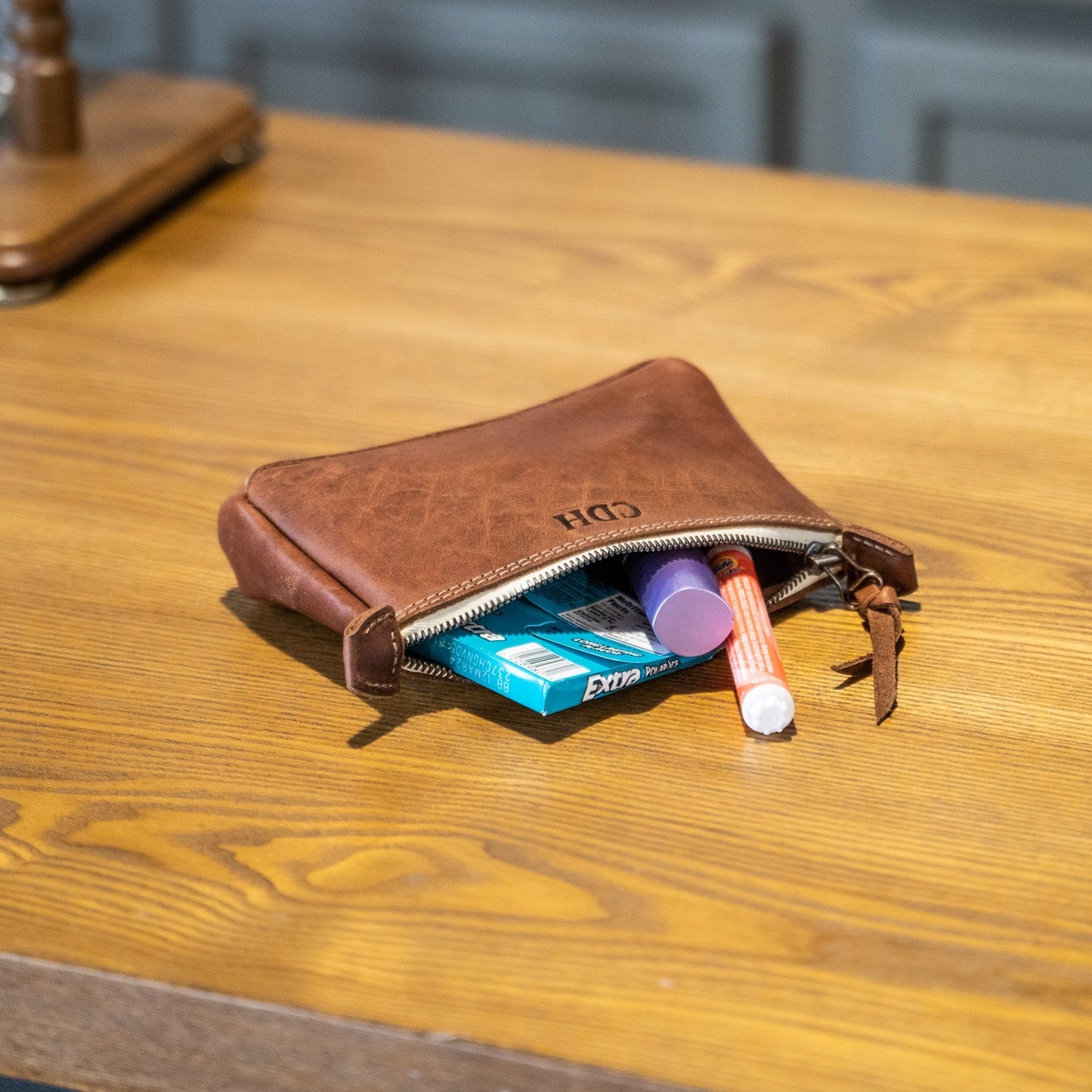 The Audrey Fine Leather Makeup Bag - Holtz Leather