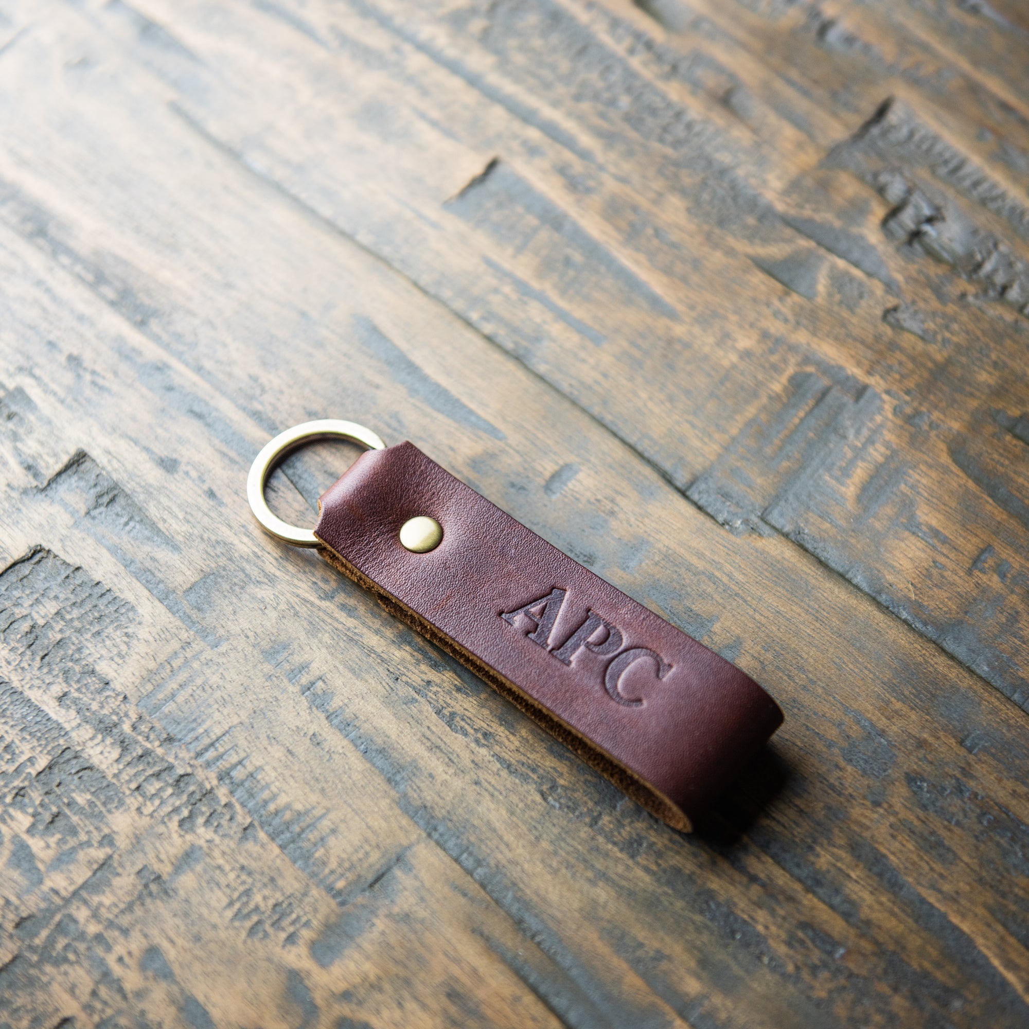 Personalized Fine Leather keychain Key Chain Key ring - The Tucker ...